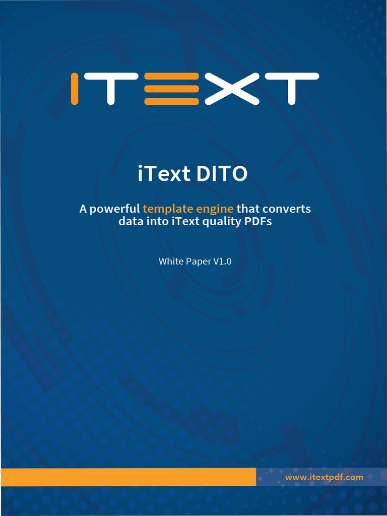 Itext Dito: A Powerful That Converts Data Into Itext Quality Pdfs | PDF | Parameter (Computer ...