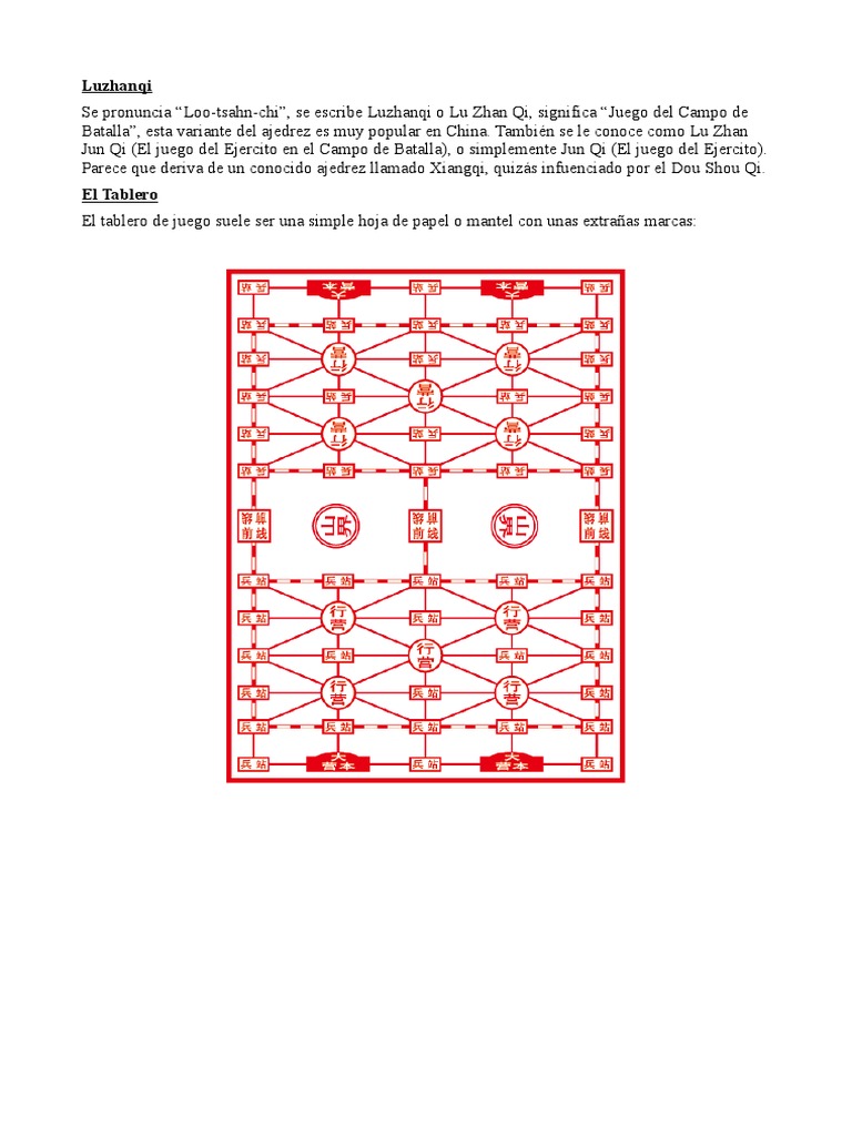 Reglas Luzhanqi | PDF | Ajedrez | Juegos de estrategia abstractos