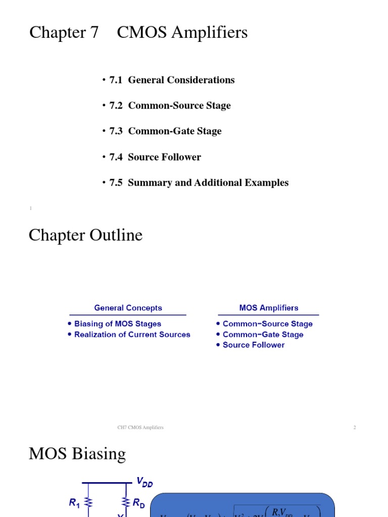 CMOS Amplifiers | PDF | Amplifier | Cmos