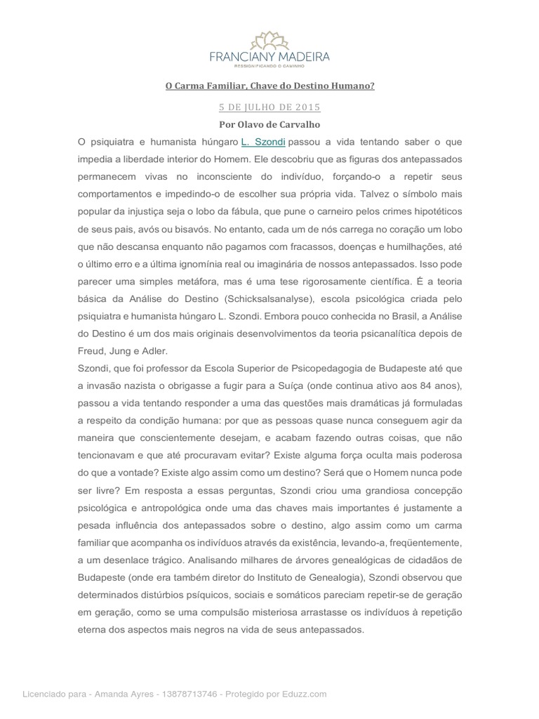 Artigo Inconsciente Familiar | PDF | Mente inconsciente | Psicologia