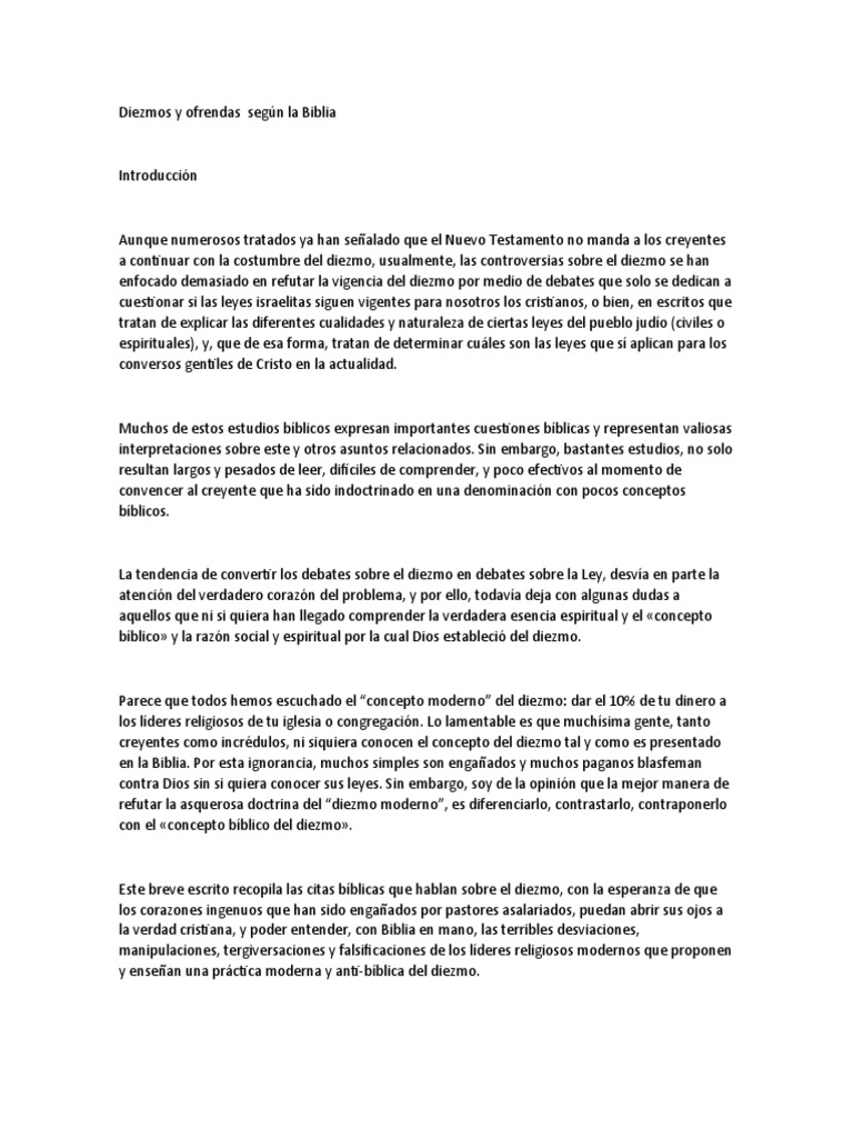 Diezmos y Ofrendas en la Biblia | PDF | Diezmo | Jesús