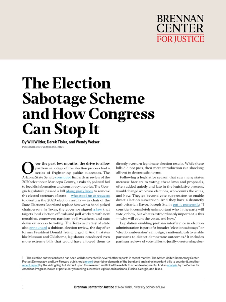 Election Sabotage: Threats and Solutions | PDF | Elections | Voting