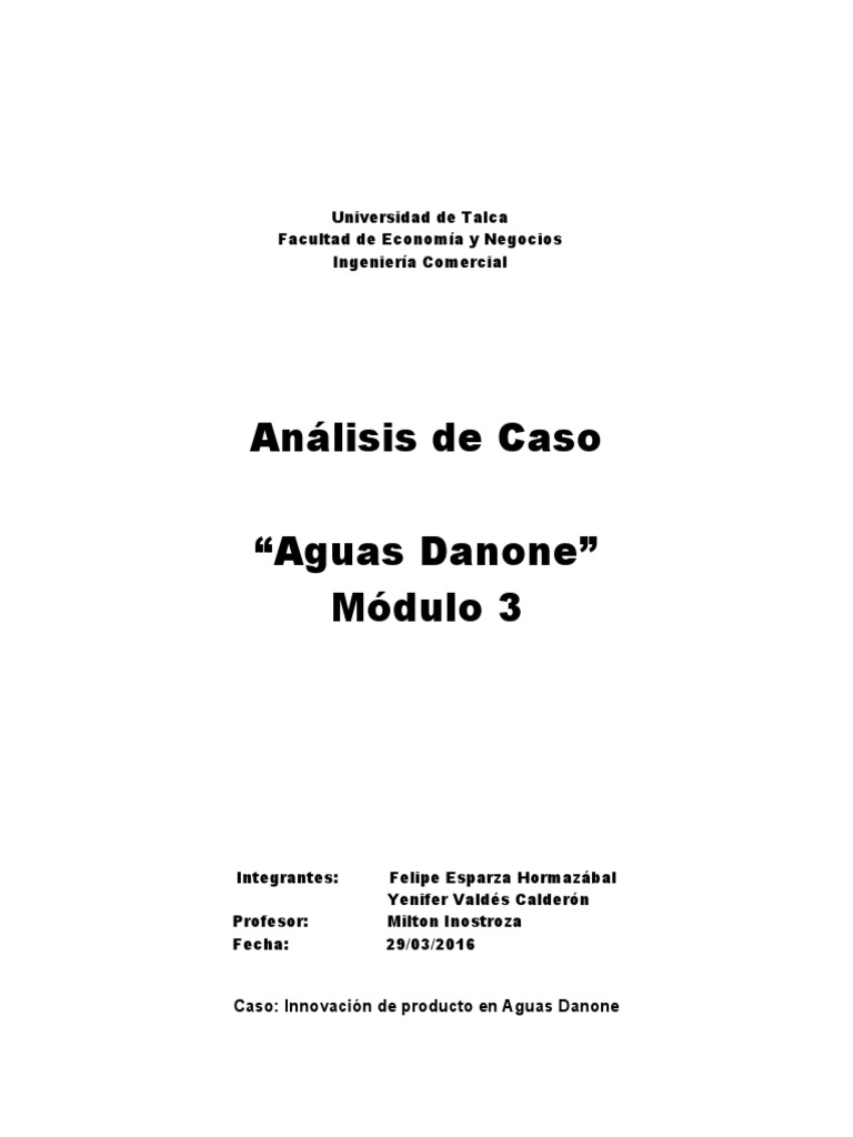 Analisis Caso Aguas Danone | PDF | Producto (Negocio) | Mercado (economía)