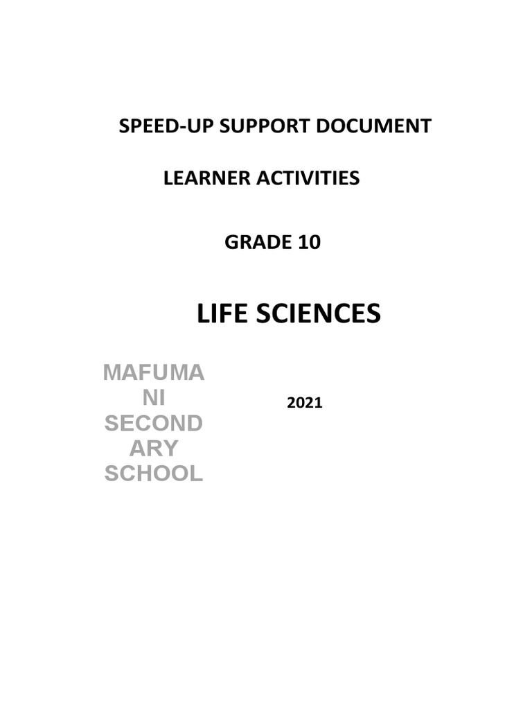 Grade 10 Life Sciences Support Document | PDF | Artery | Blood Vessel