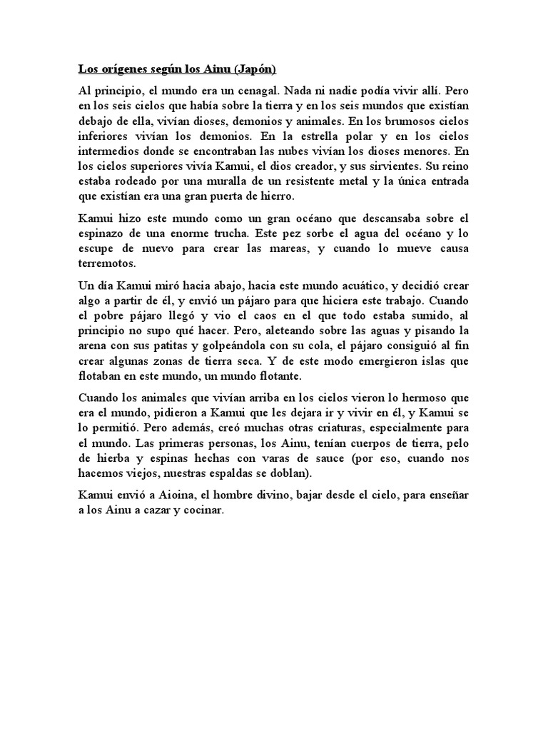 Los Orígenes Según Los Ainu | PDF