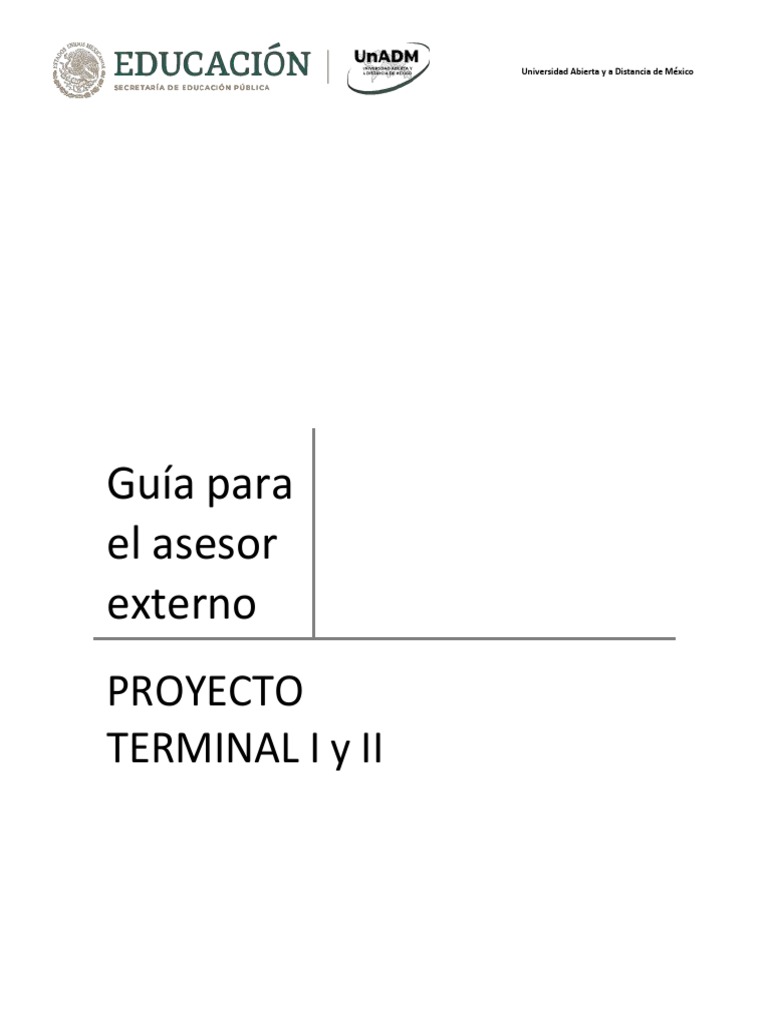 Guia de Asesor Externo Proyecto Terminal | PDF | Evaluación | México