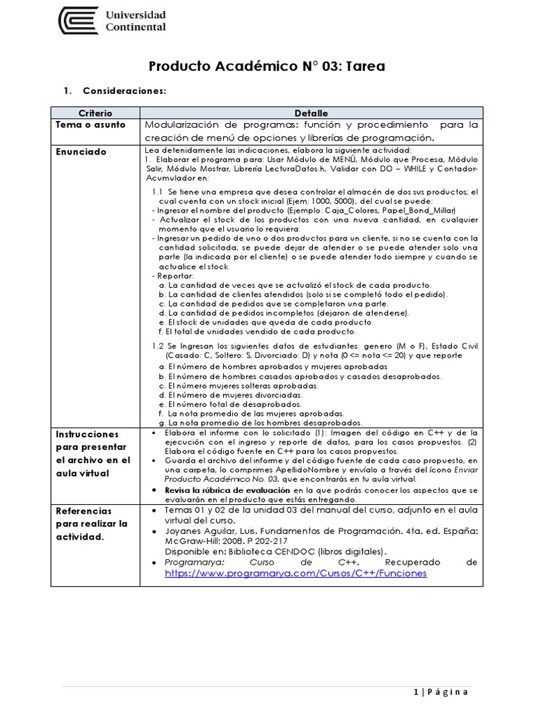 02 - PA TAREA 03 - Fundamentos de Programación-1 Resuelto | PDF | Algoritmos | Gestión de ...