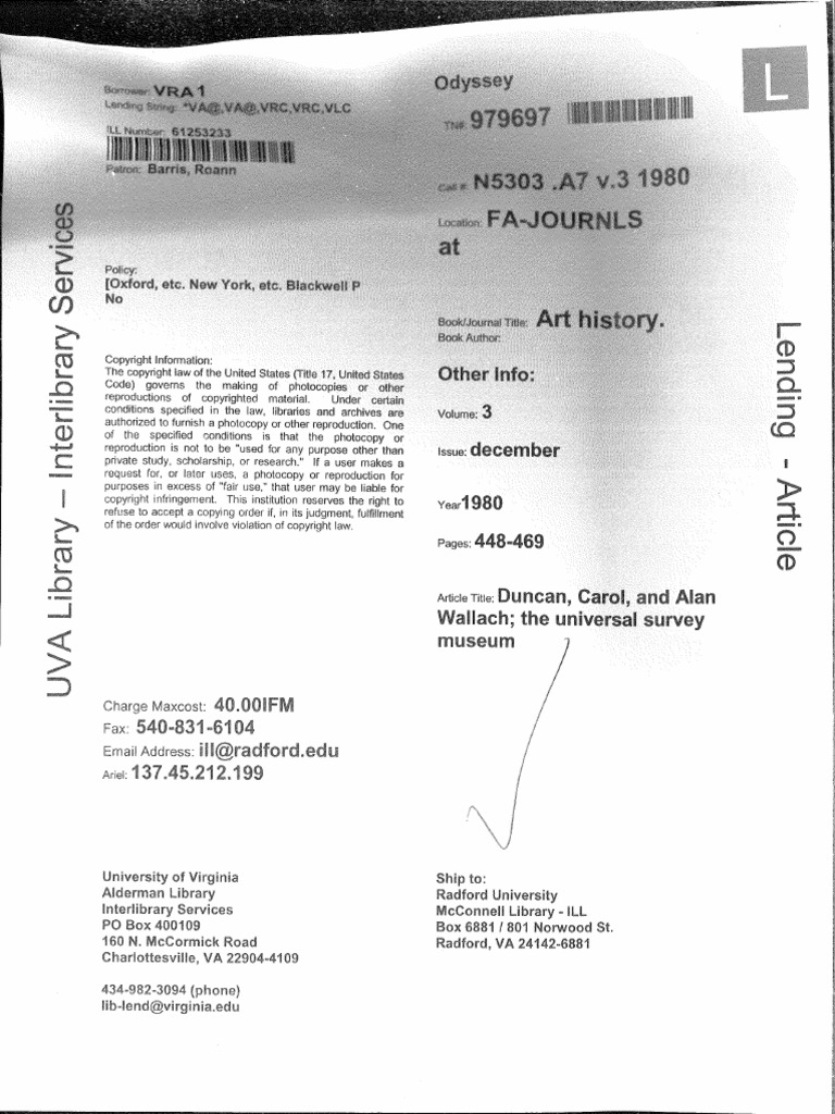 Duncan, Carol & Alan Wallach - The Universal Survey Museum | PDF