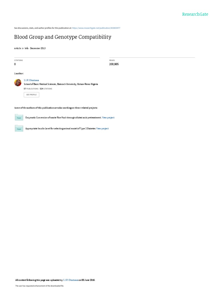 Blood Group and Genotype Compatibility: Info December 2013 | Download ...