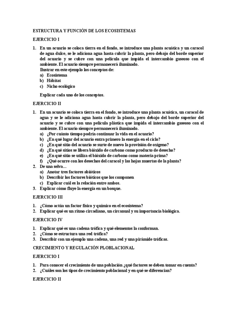 Estructura y Funciòn de Los Ecosistemas | PDF | Ecosistema | Acuario