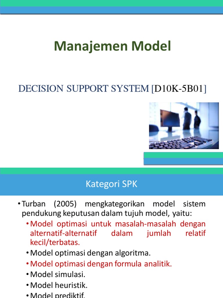Model Sistem Pendukung Keputusan SPK | PDF