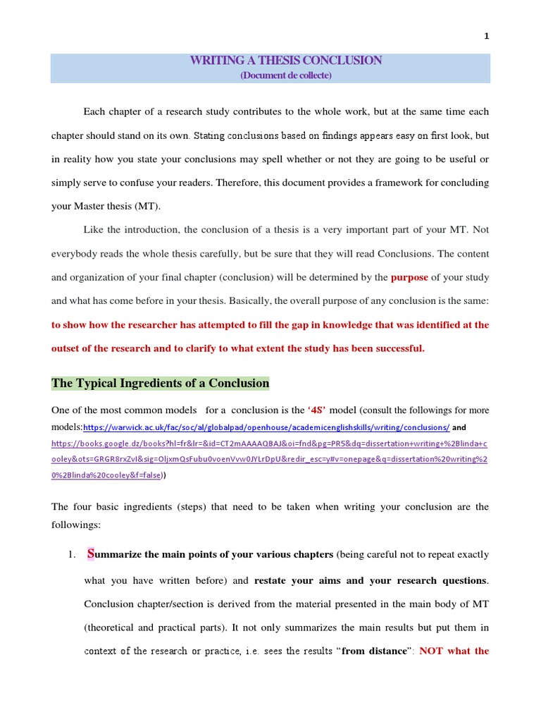 Writing A Thesis Conclusion | PDF | Thesis | Theory