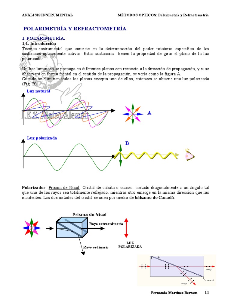 Polarimetría y Prisma de Nicol en Química | PDF | Isómero | Chiralidad ...