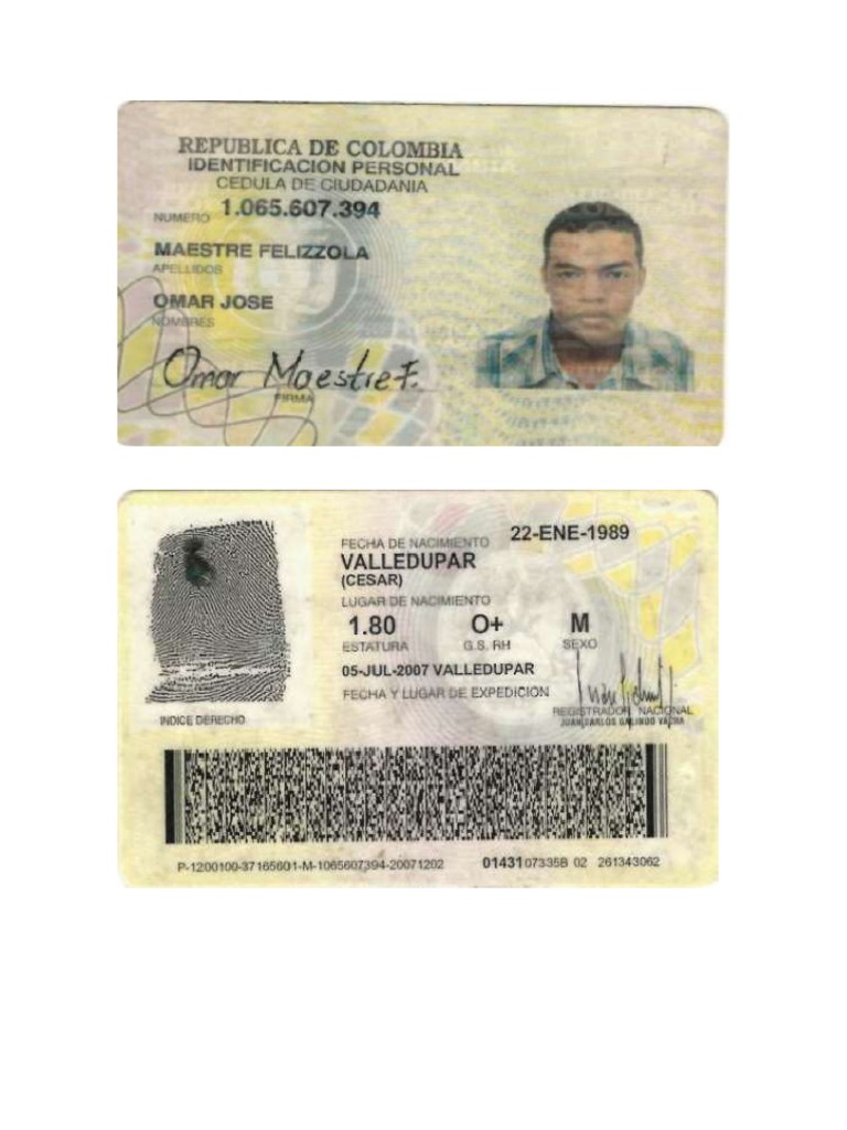 Cedula Omar Maestre | PDF