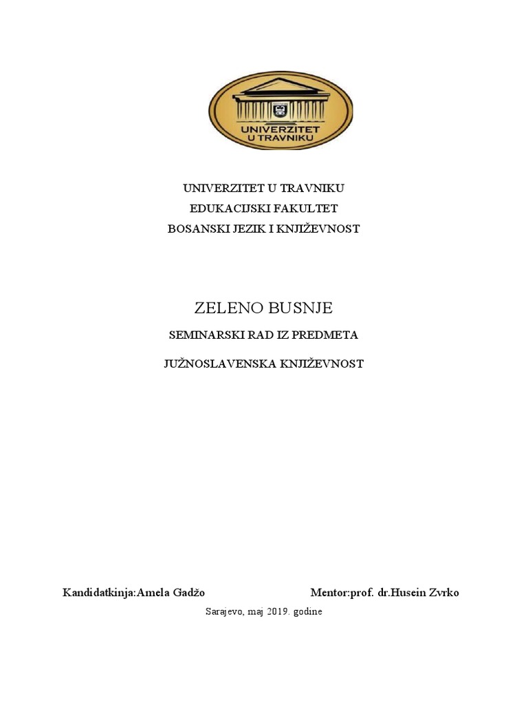 Seminarski Zeleno Busenje | PDF
