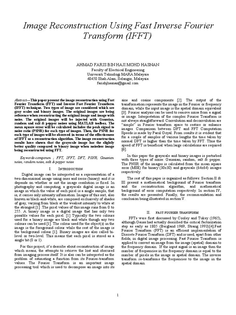 IEEE Paper Format New-Technical Paper Repaired) | PDF | Fast Fourier ...