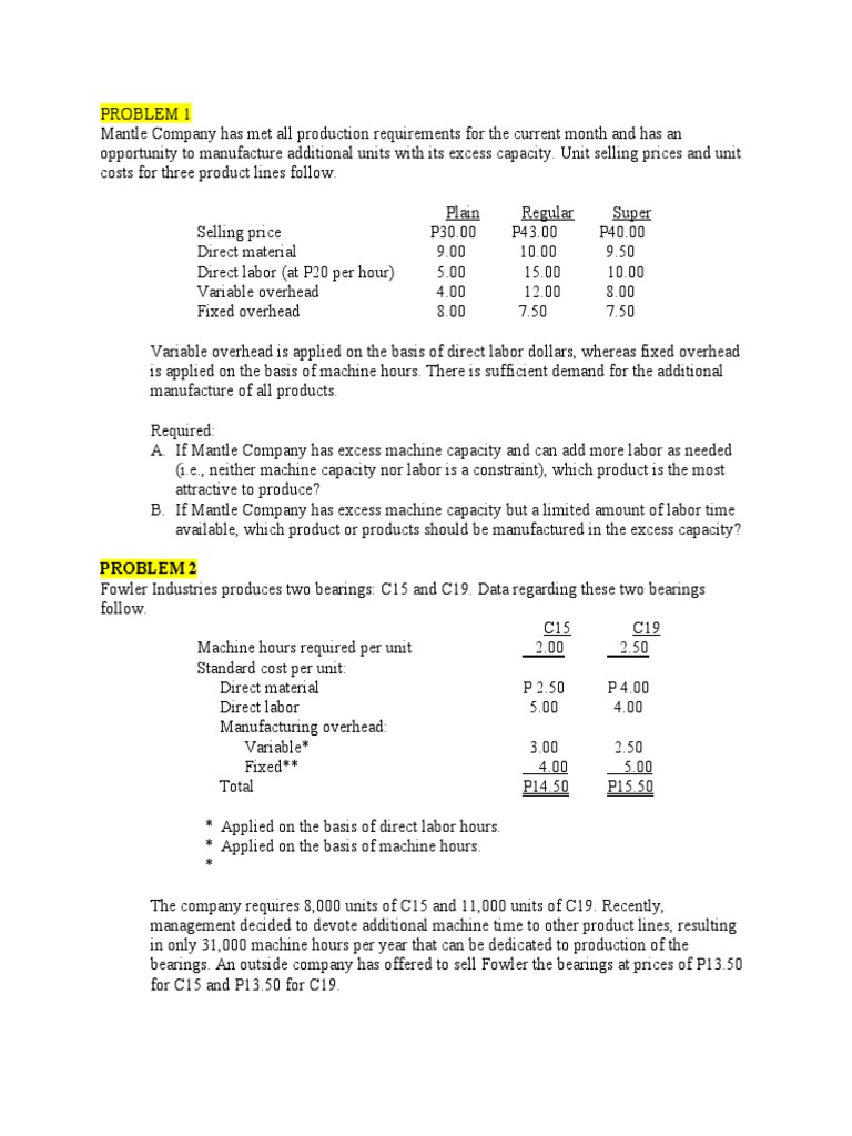 Relevant-Cost - Assignment 2021 | PDF | Business Process | Market ...