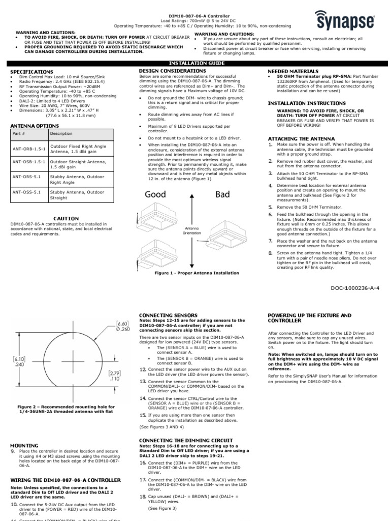 DIM10 087 06 A Installation Guide | PDF | Electromagnetic Interference ...