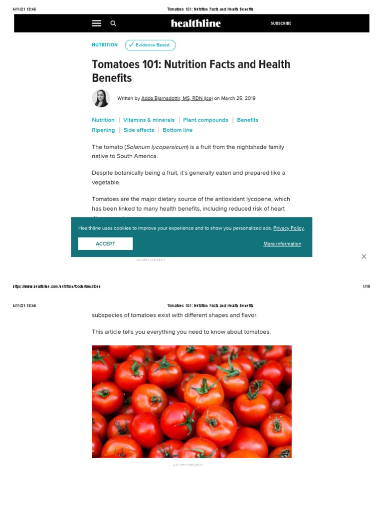Tomatoes 101 - Nutrition Facts and Health Benefits | PDF | Tomato ...