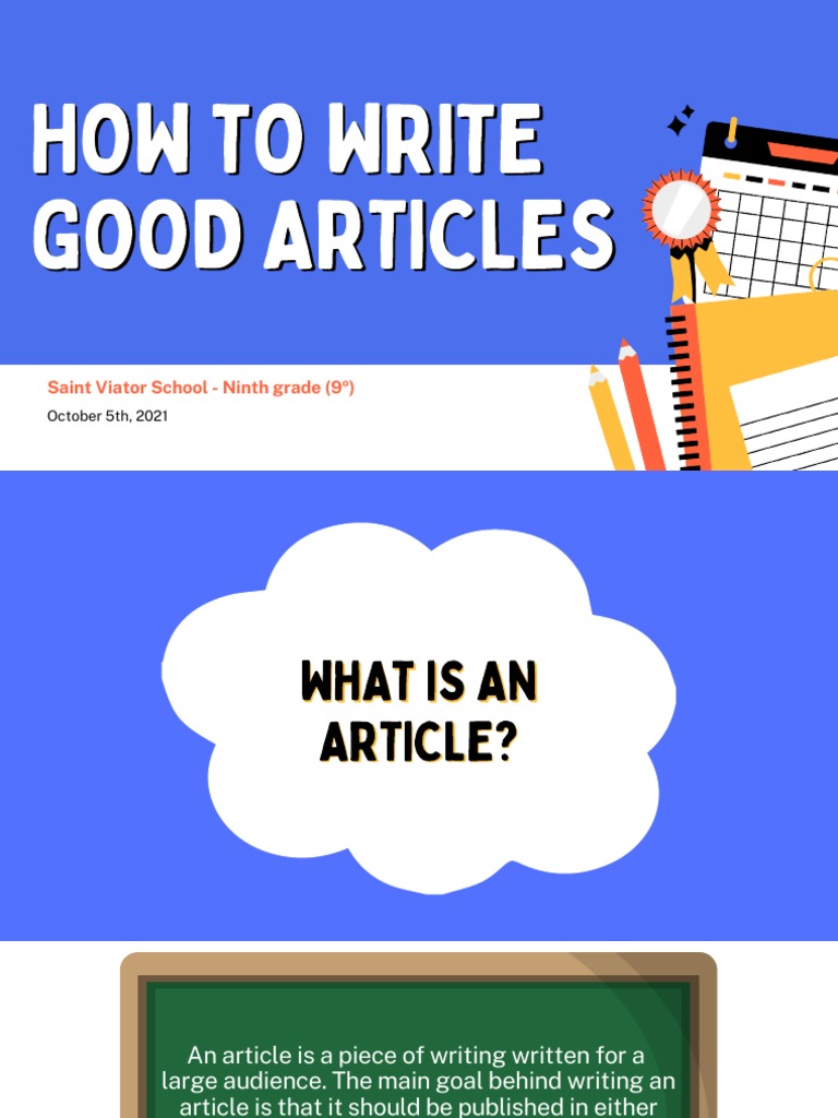 How To Write Good Articles | PDF