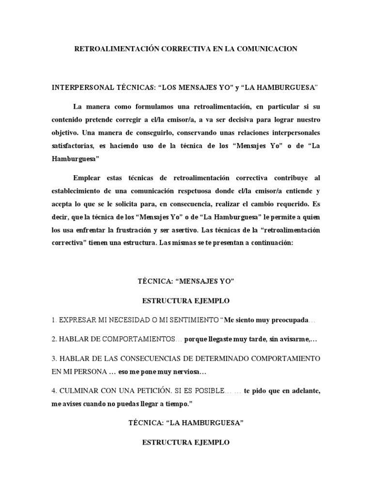 Técnicas de Retroalimentación Efectiva | PDF | Comunicación | Percepción