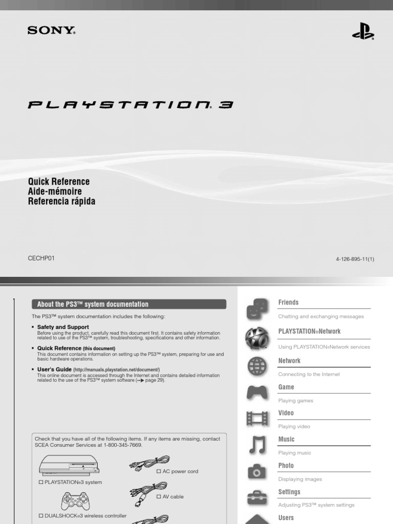160GB Playstation 3 CECHP01 | PDF | Hdmi | Video