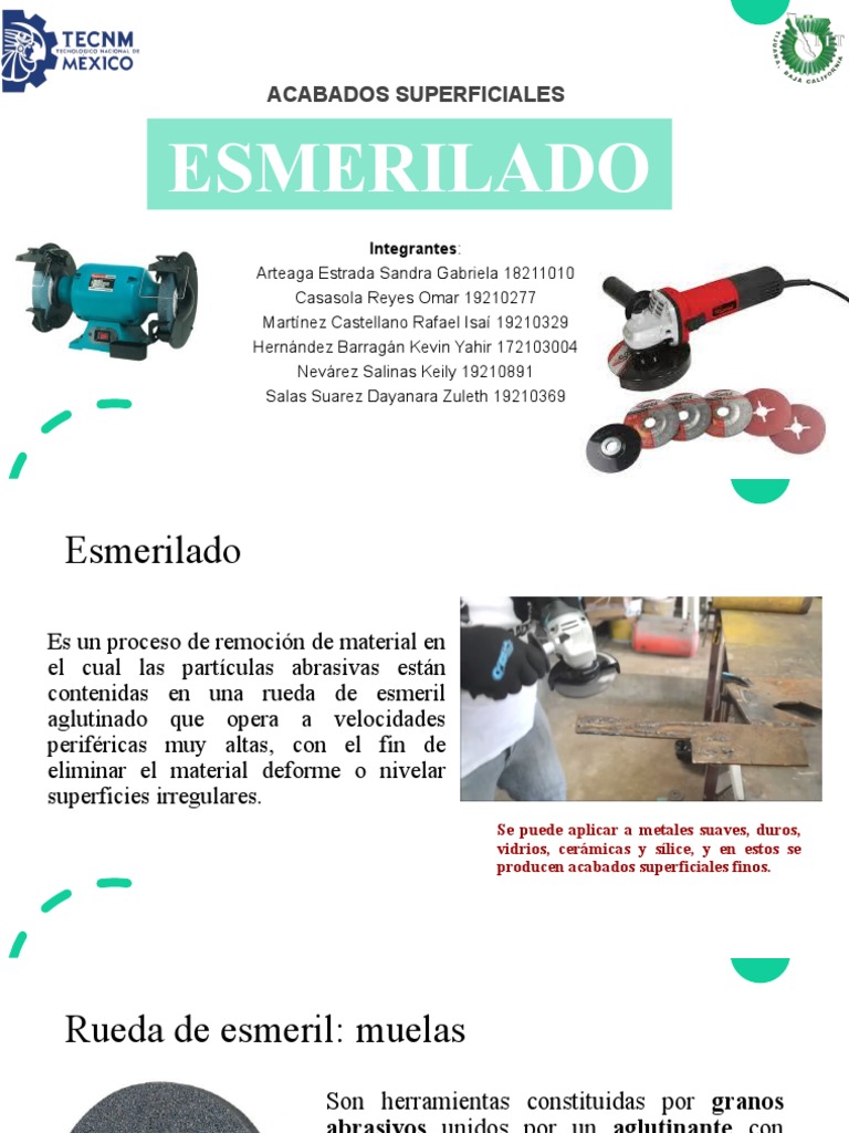 Proceso de Esmerilado y Acabados | PDF | Abrasivo | Procesos industriales