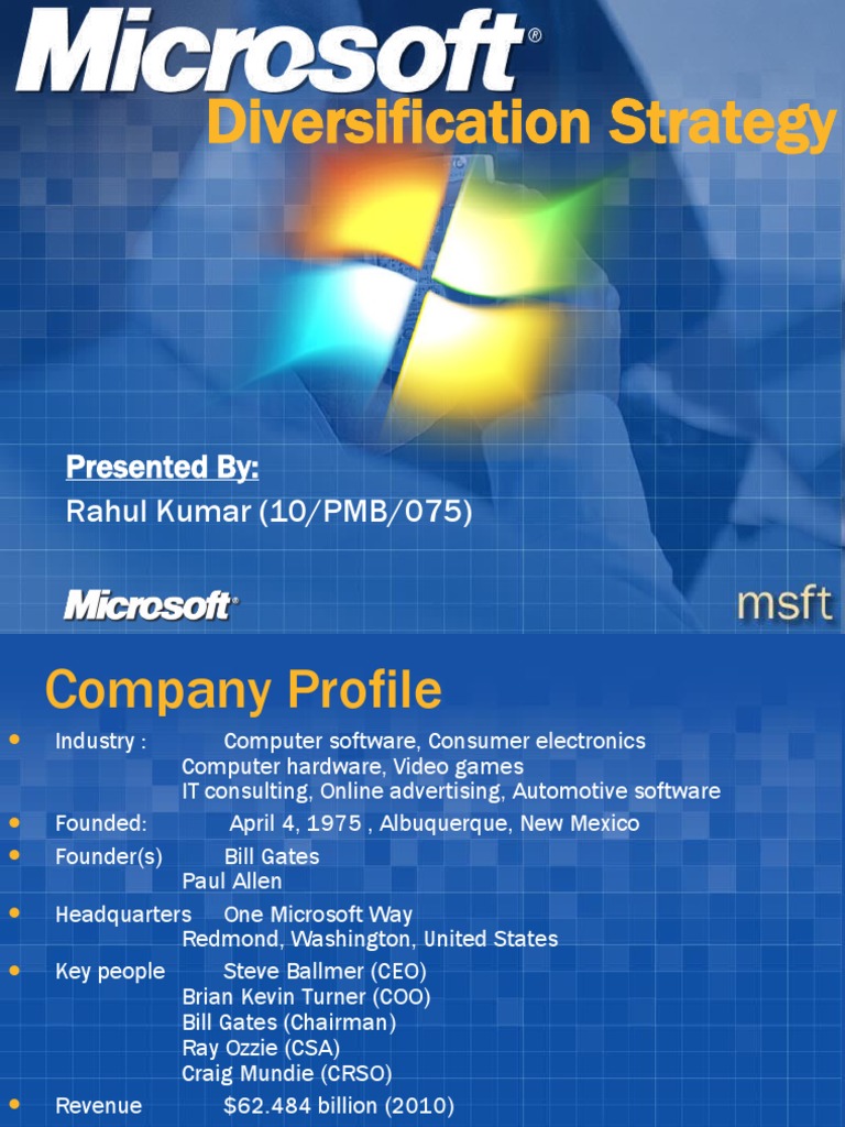 Microsoft Diversification Strategy Final | PDF | Microsoft | Msn