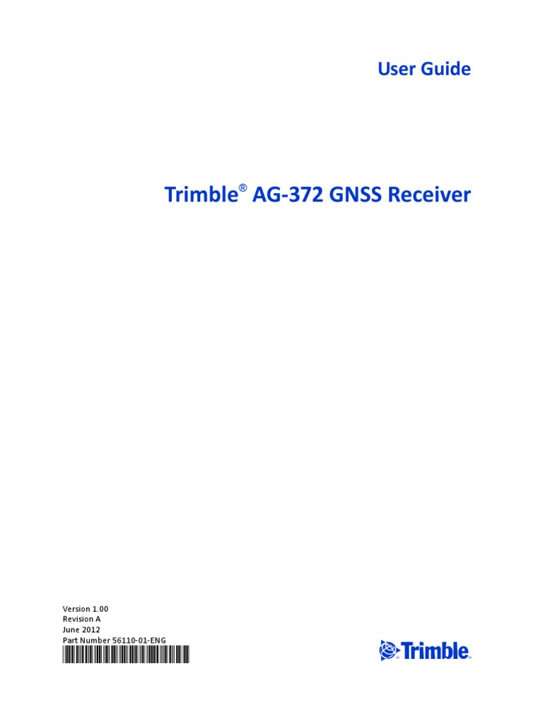 Trimble AG-372 GNSS Receiver: User Guide | PDF | Signal To Noise Ratio ...
