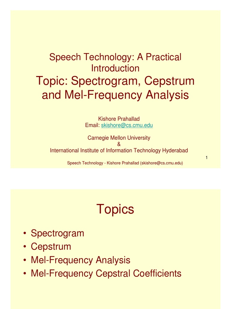 03 MFCC | PDF | Spectral Density | Algorithms