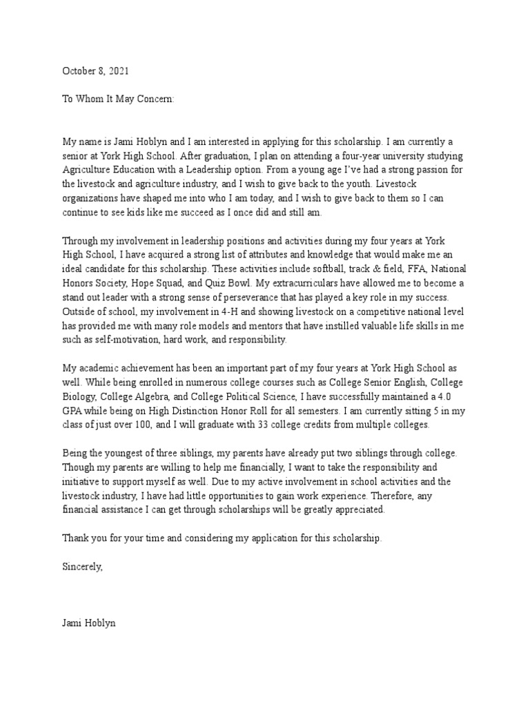 Cover Letter | PDF | Social Science | Wellness