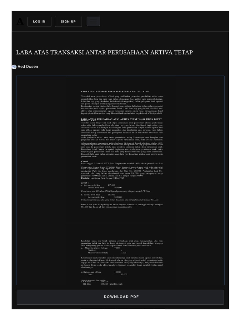 (PDF) +LABA+ATAS+TRANSAKSI+ANTAR+PERUSAHAAN+AKTIVA+TETAP+ - +ved+dosen+ ...