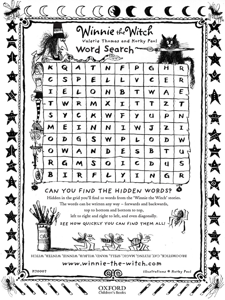 Winnie The Witch Word Search | PDF | Mystery, Thriller & Crime Fiction ...