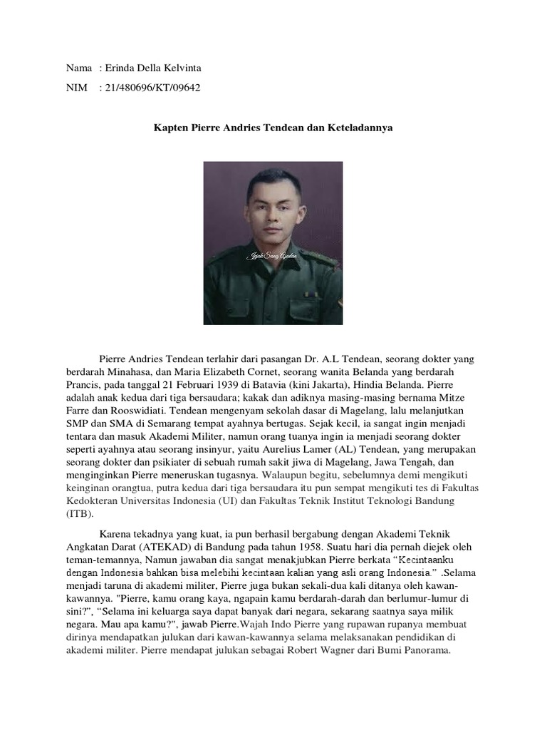 Biografi Kapten Pierre Tendean | PDF