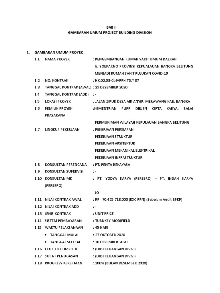 Draft Form Isian Progress Fisik Proyek Agustus - Polinema | PDF