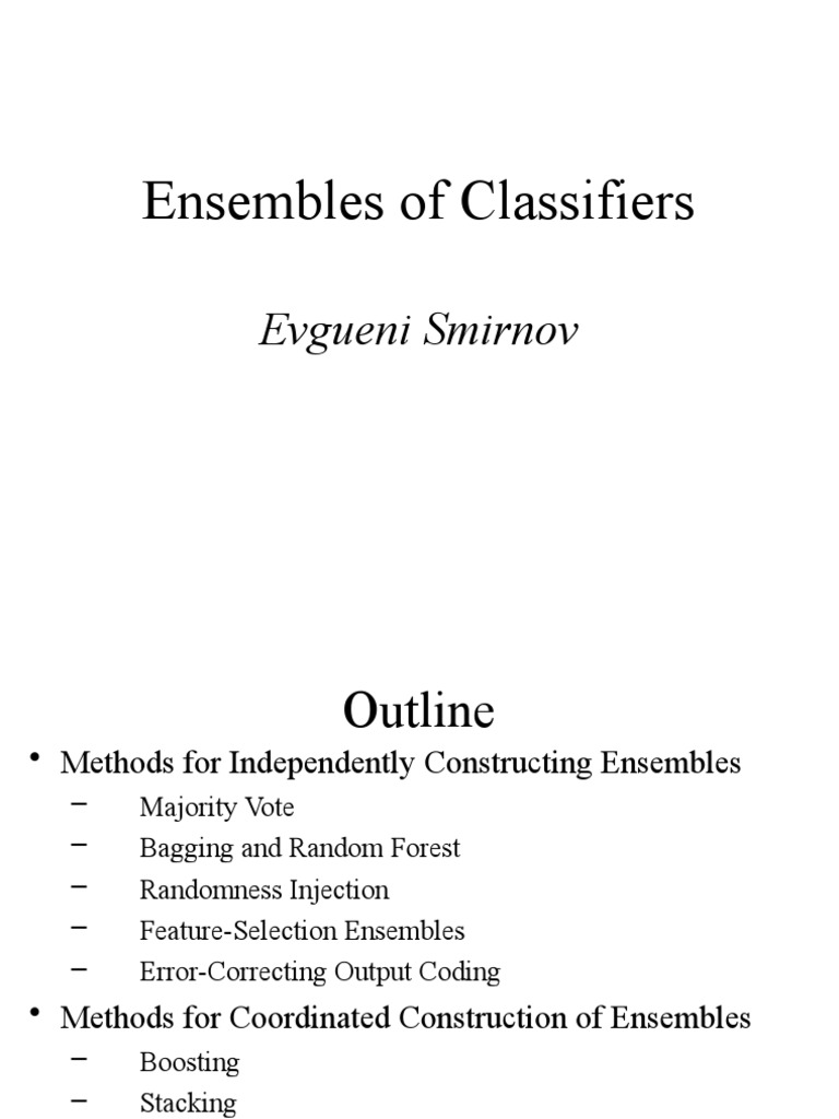 Ensembles of Classifiers: Evgueni Smirnov | Download Free PDF ...