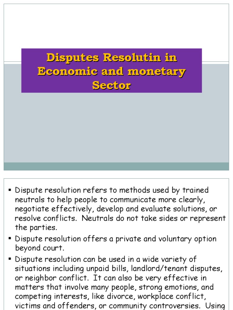 Setllement of Disputes | PDF | Alternative Dispute Resolution | Mediation