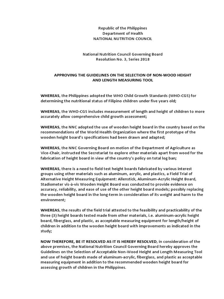 NNC GOVERNING BOARD Resolution No. 3 Series 2018 | PDF