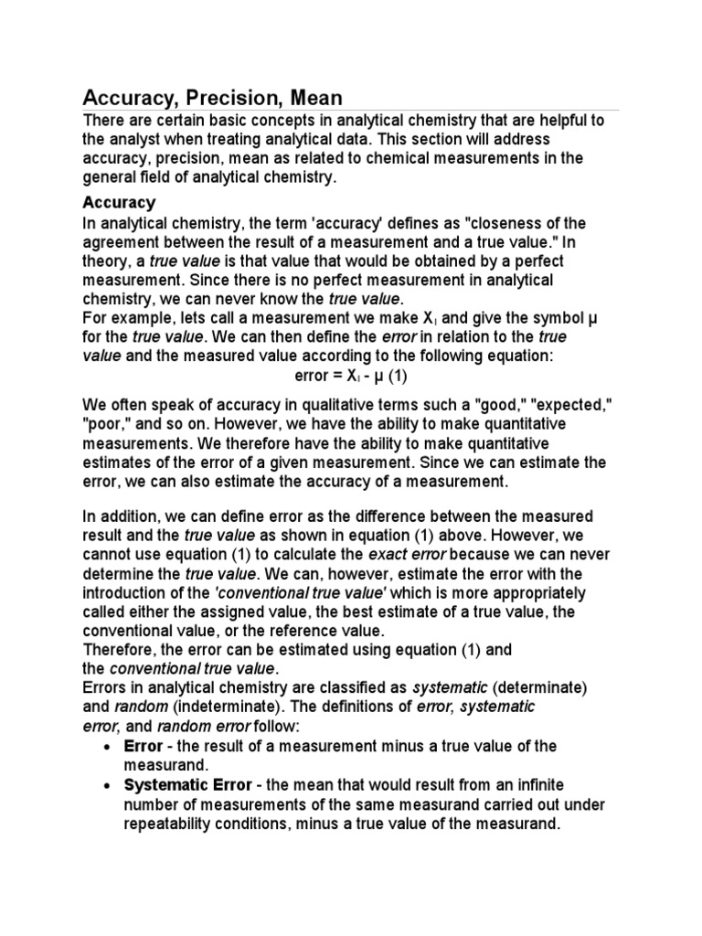 04 Accuracy And Precision Pdf Accuracy And Precision Observational Error