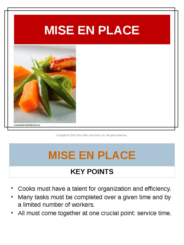Week 5 Lesson-Mise-En-Place in Kitchen Essentials | PDF | Marination ...