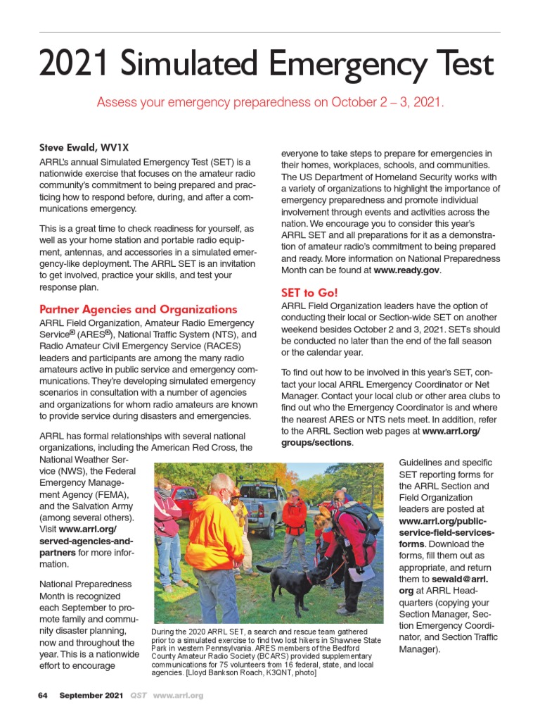 2021 Simulated Emergency Test | PDF | Emergency Management | Emergency
