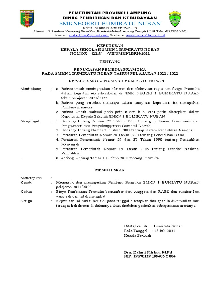 SK Pembina Pramuka | PDF