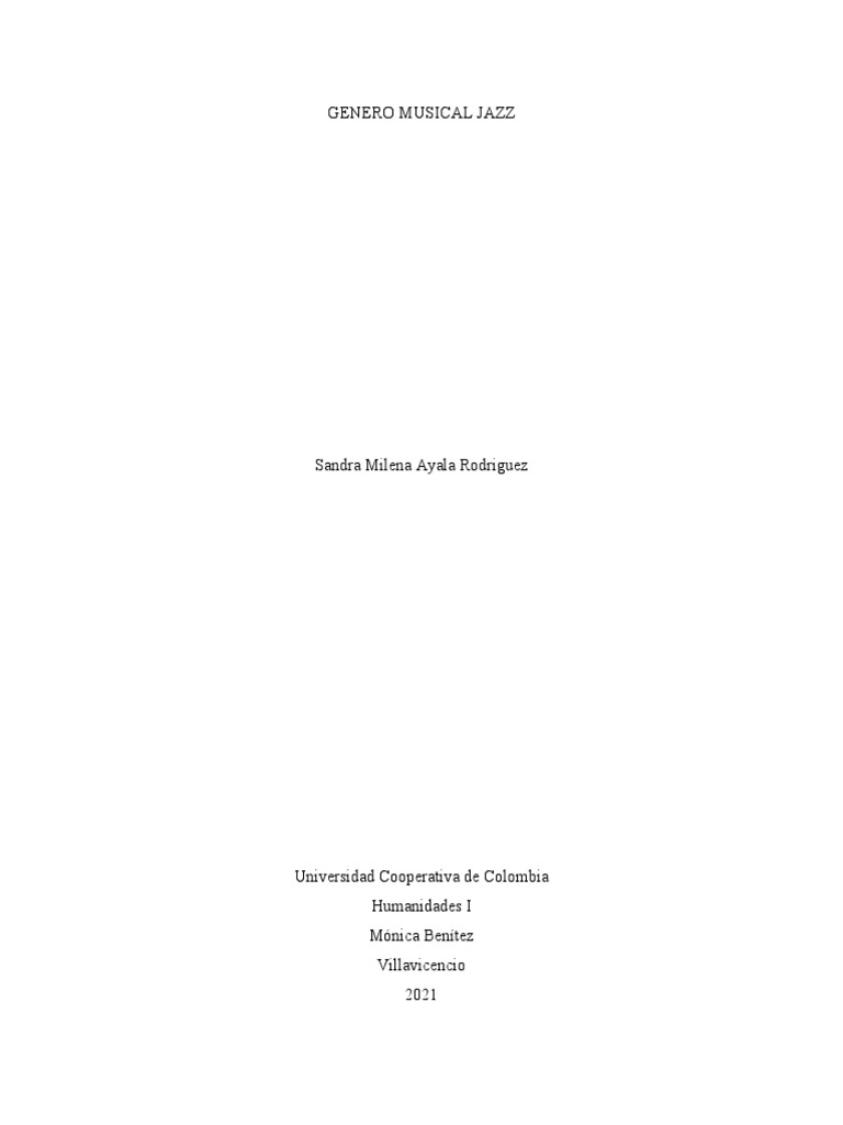 Genero Musical Jazz | PDF | Arte | Poesía