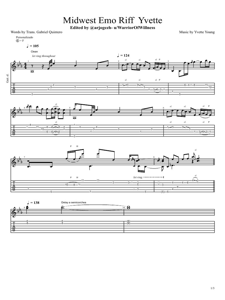 Midwest Emo Riff Yvette Standard Pdf