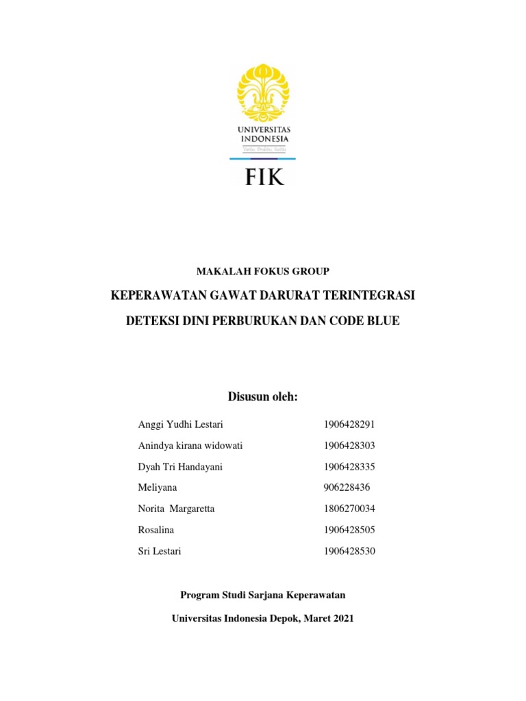 FG4 - Makalah KGD - Deteksi Dini Perburukan Dan Code Blue | PDF