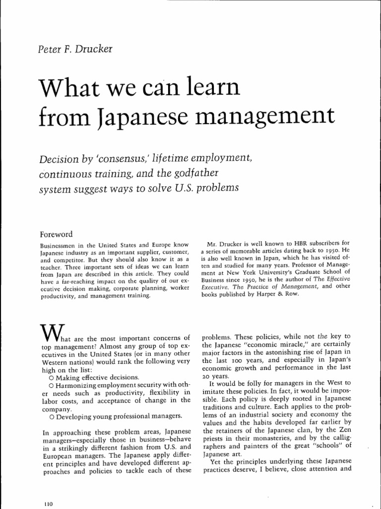 What We Can Learn From Japanese Management | PDF | Layoff | Employment