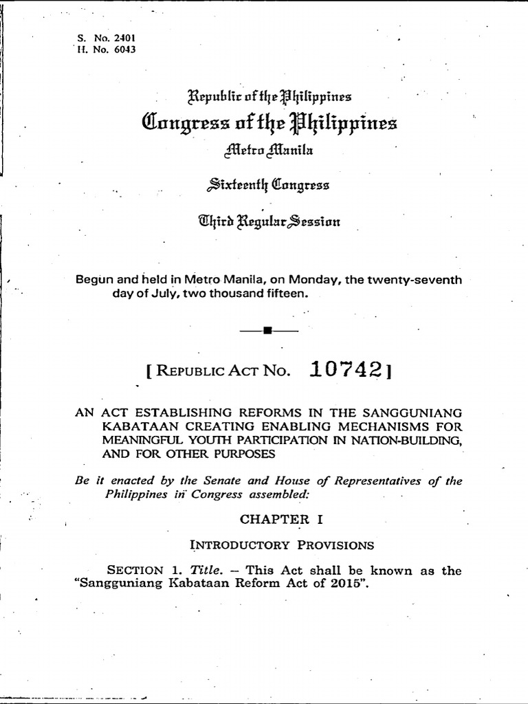 Ra 10742 | PDF | Policy | Government