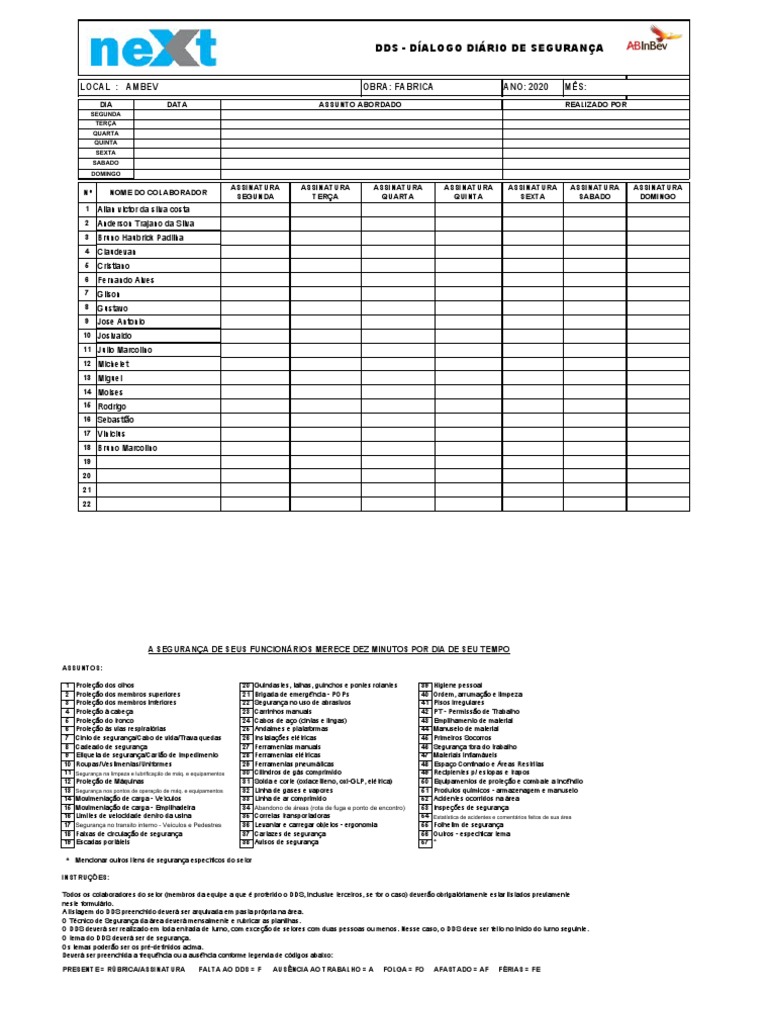 Formulario de Dds | PDF