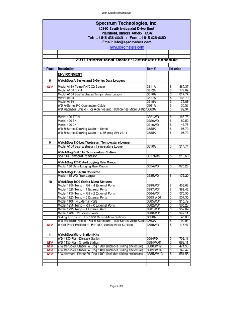 2011 WatchDog Product Pricing Guide | PDF | Ph | Wireless
