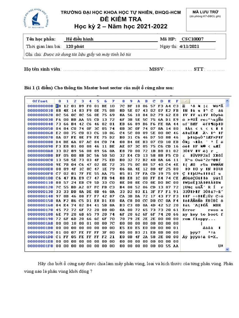 De KTra Lan 1 - HDH CQ2021 | PDF